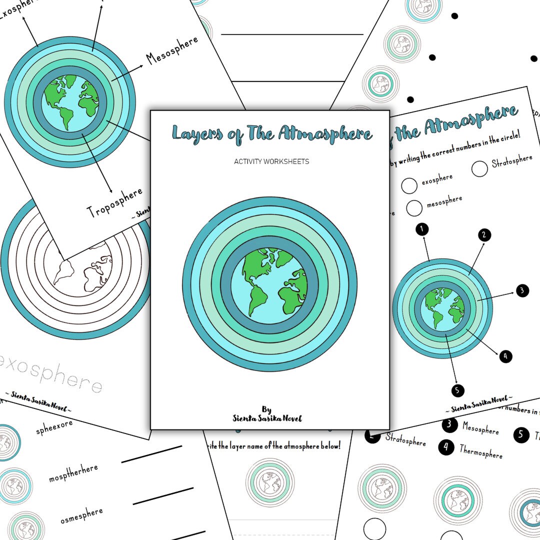 ATMOSPHERE LAYERS: Montessori 3 Parts Card and 42 Worksheet Pages ...