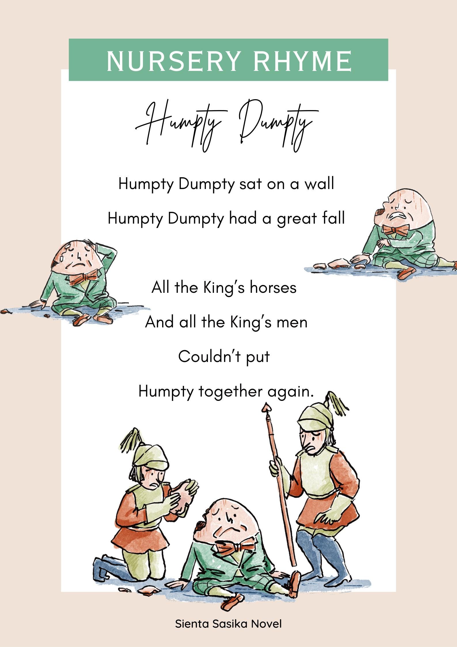 NURSERY RHYMES: Humpty Dumpty Activity Worksheet, Nursery Rhymes Card ...