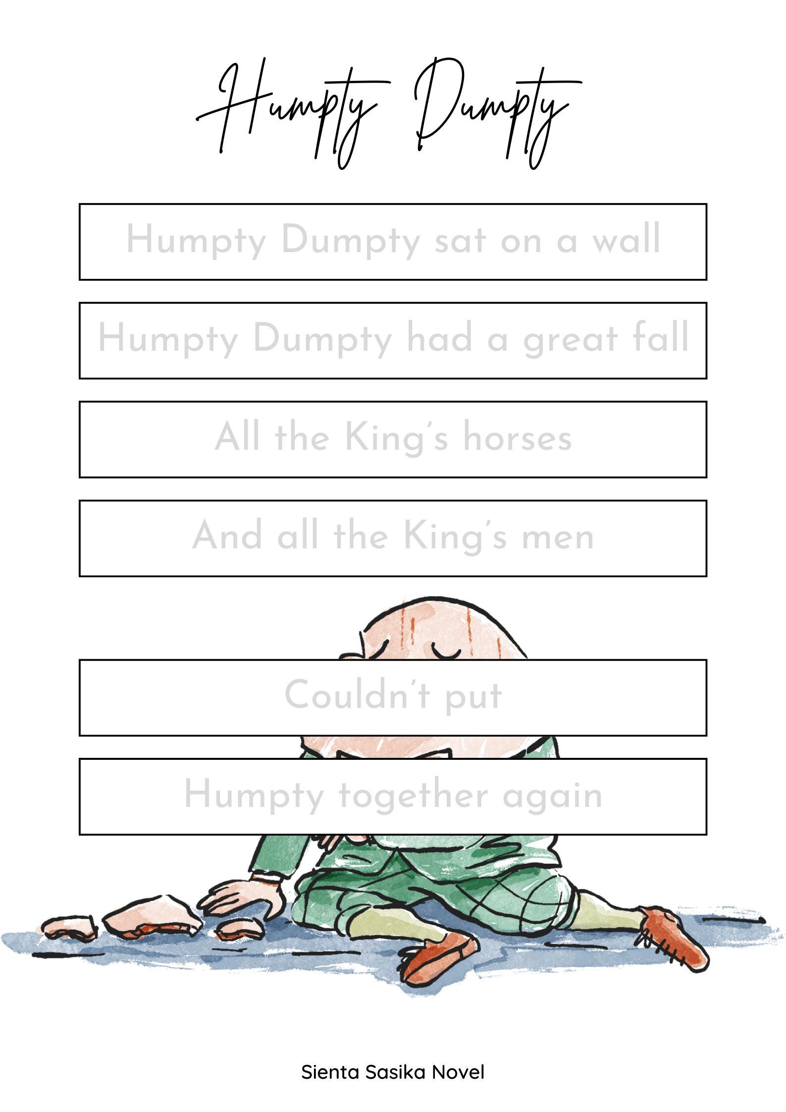 NURSERY RHYMES: Humpty Dumpty Activity Worksheet, Nursery Rhymes Card ...