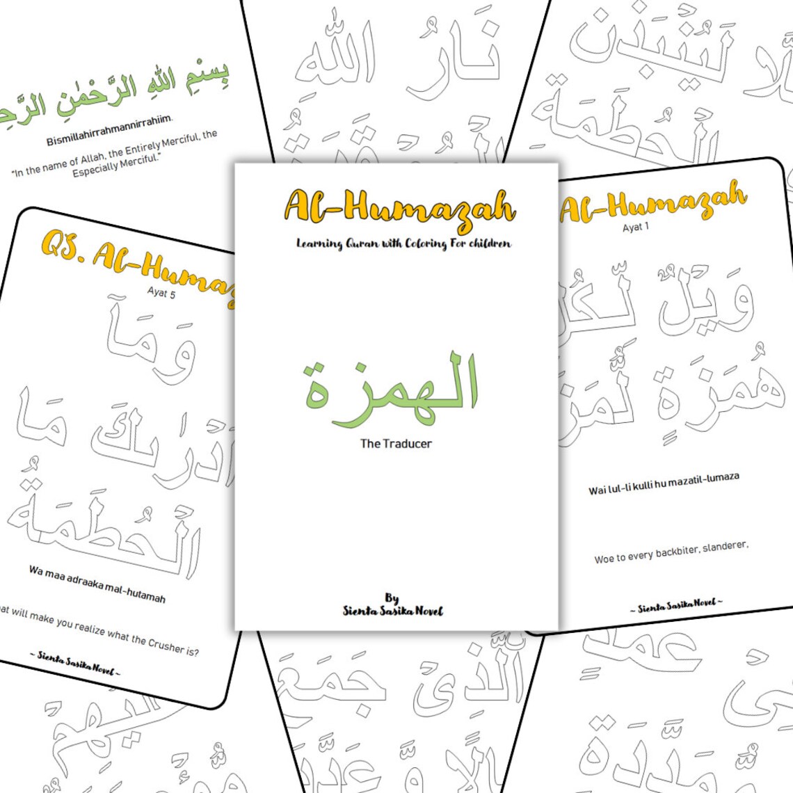 LEARNING QURAN #02 for Kids With Coloring 5 Surah Ad-duha, Al-fil, Al ...