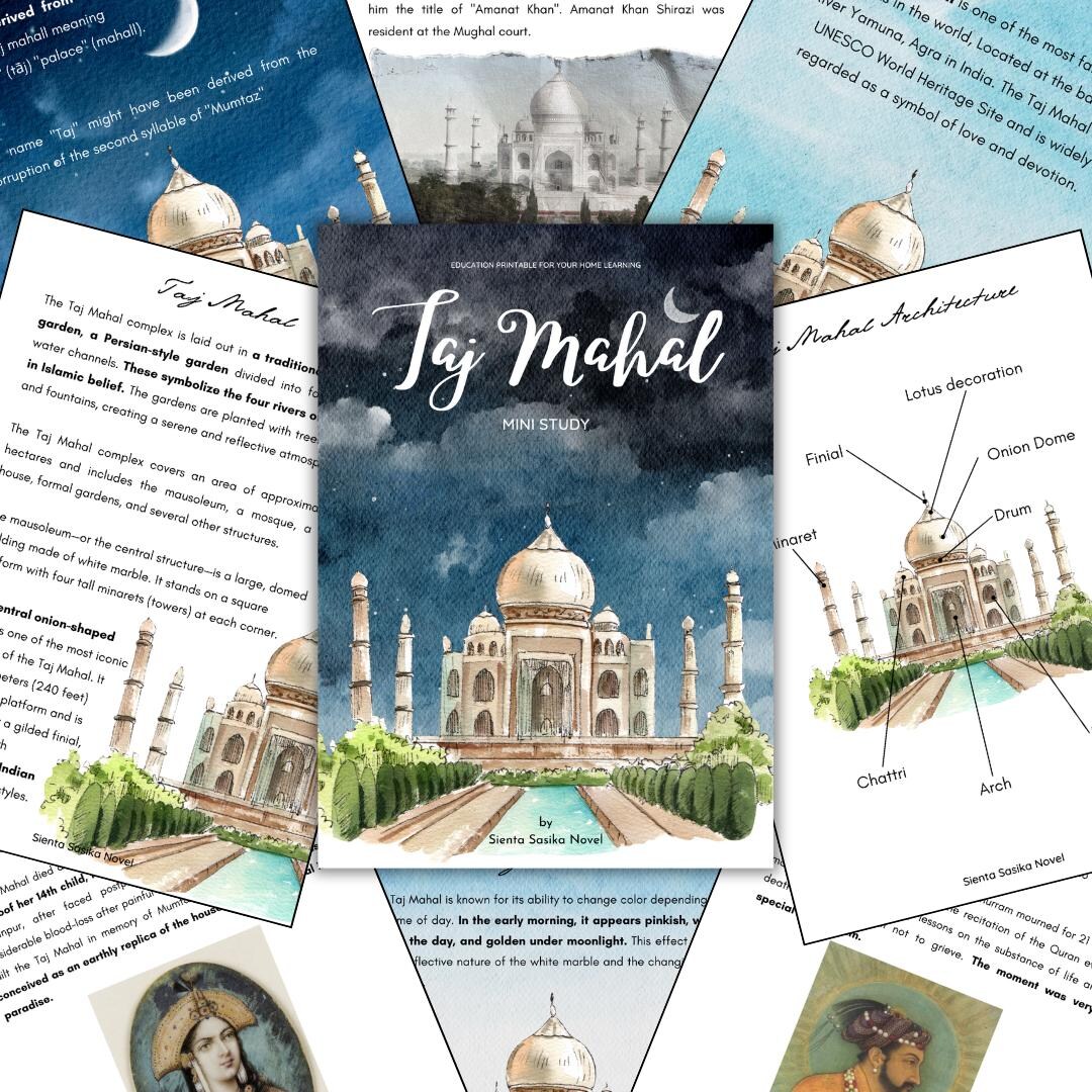 TAJ MAHAL Mini Study, History, Culture, Homeschooling, Montessori ...