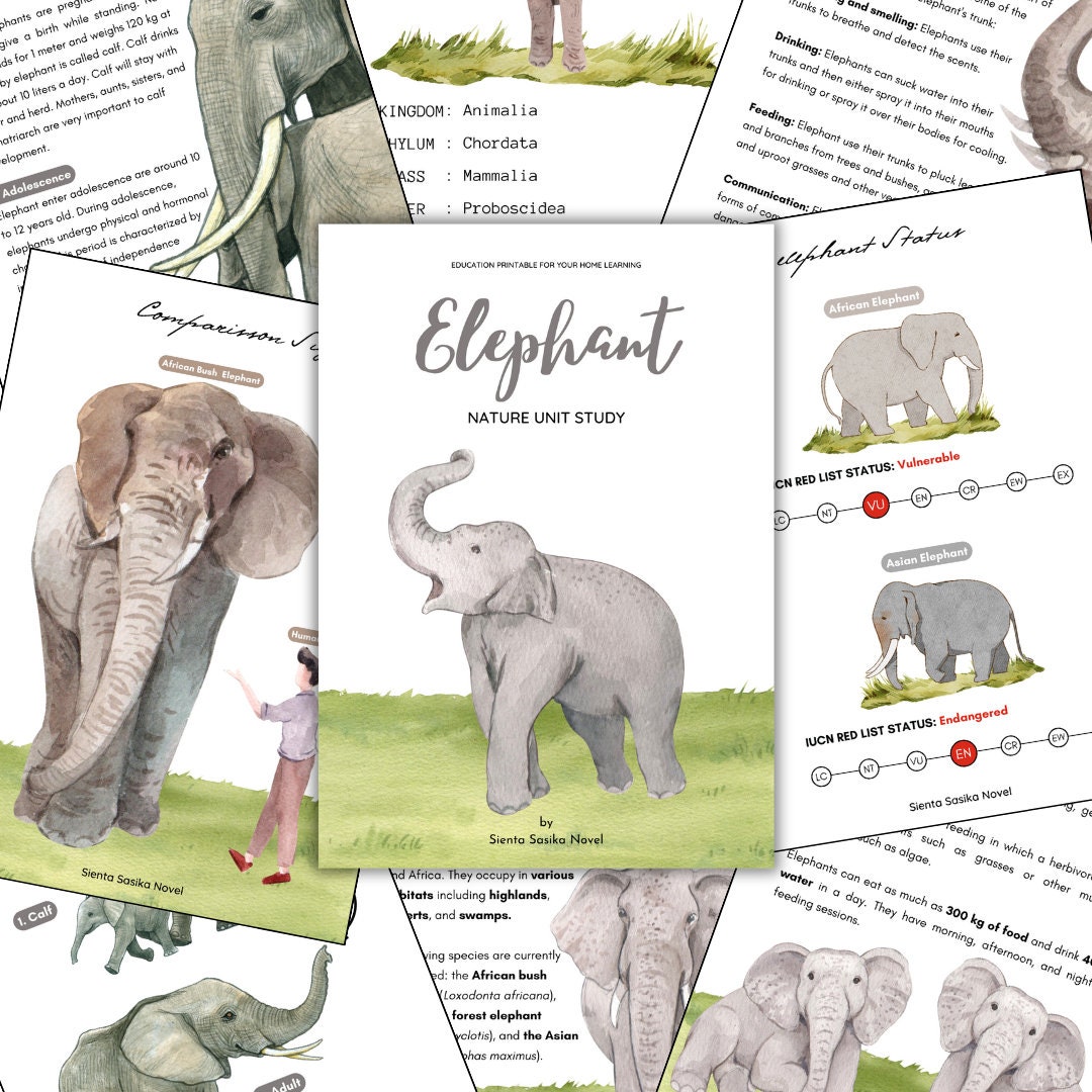 ELEPHANT UNIT STUDY [nature Unit Study] Total 178 Pages | Science ...