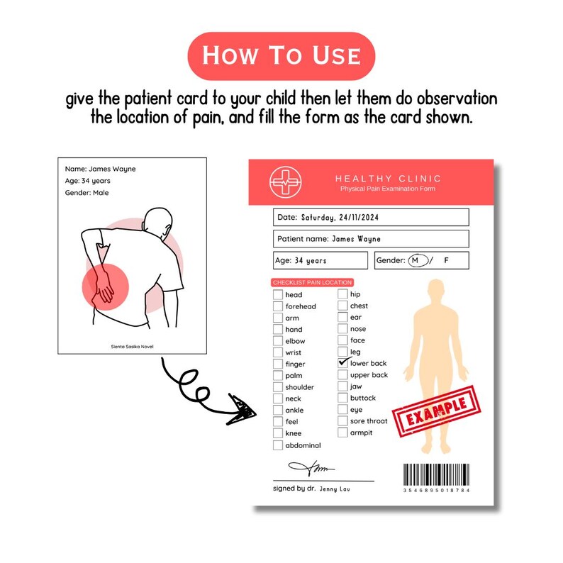 LITTLE DOCTOR: Physical Pain Examination Form | Science, Medical ...