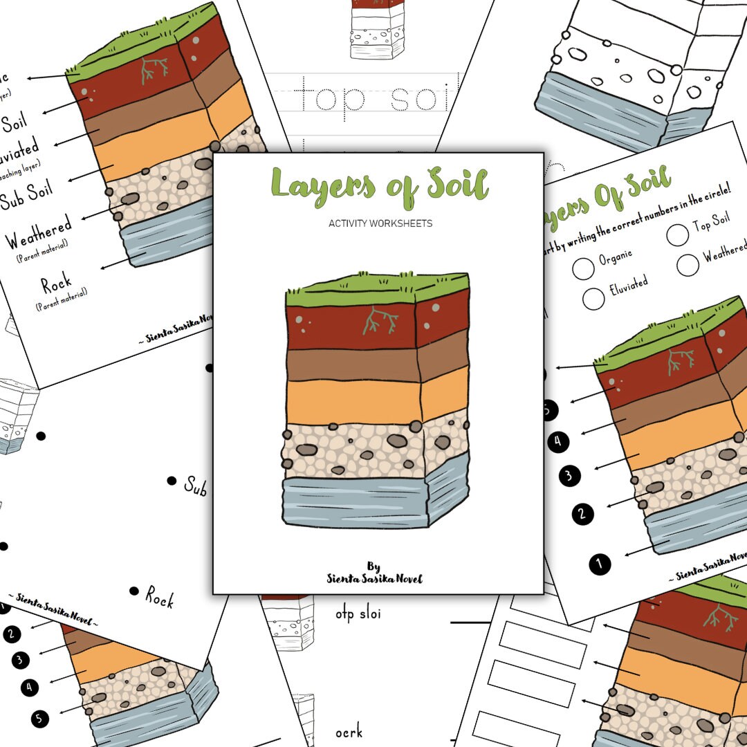LAYERS OF SOIL: Montessori 3 Parts Card and 52 Pages Worksheet Soil ...