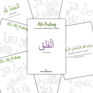 Quran Learning Coloring Pages: Surah Al-ikhlas, Al-falaq, An-nas, Al ...