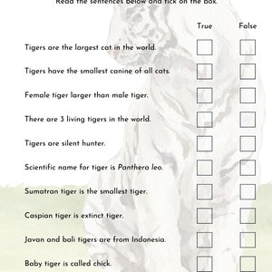 TIGER UNIT STUDY [nature Unit Study] Total 225 Pages | Science ...