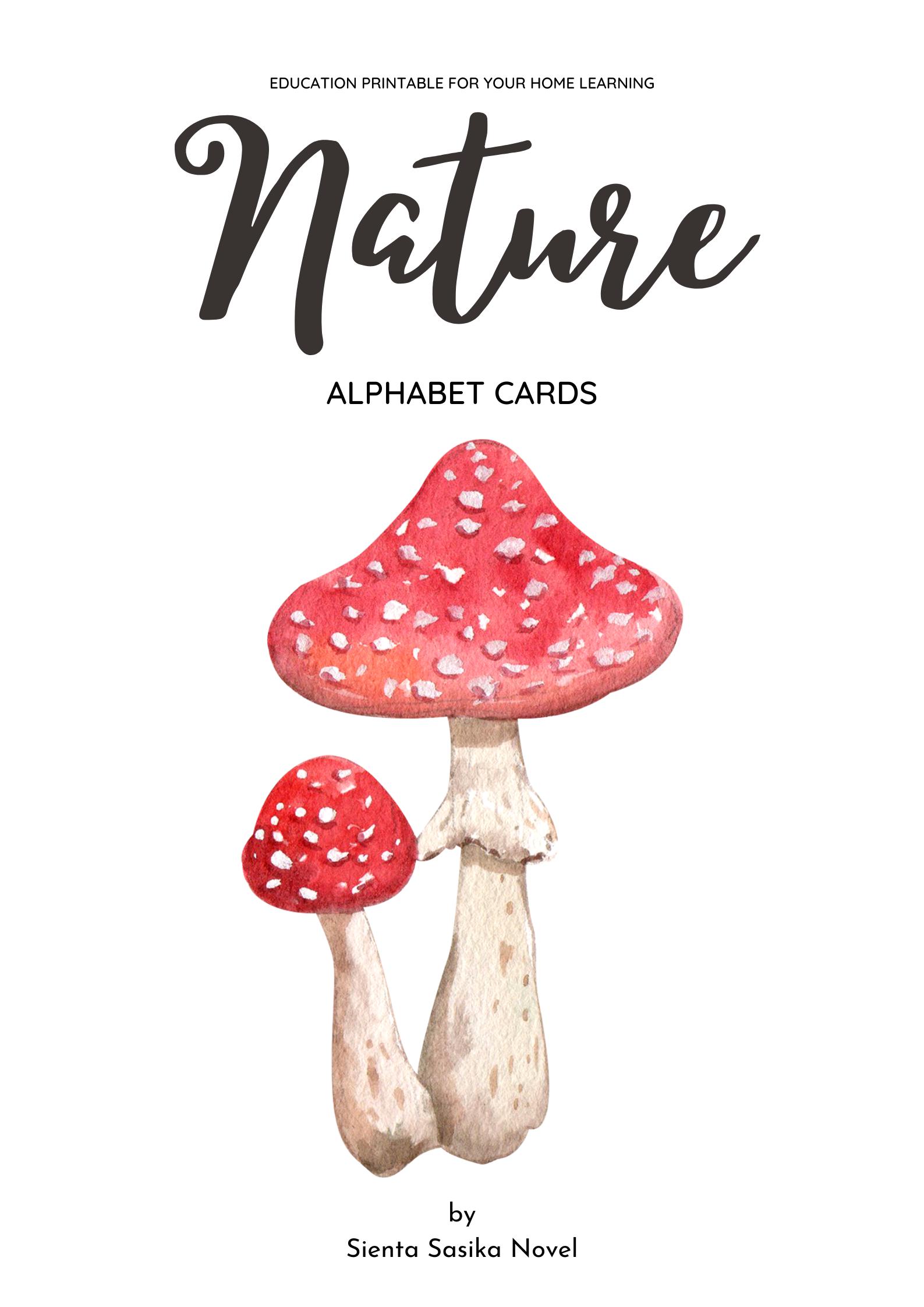 NATURE ALPHABET CARDS, Watercolor Alphabet Cards, Homeschool, Nature ...