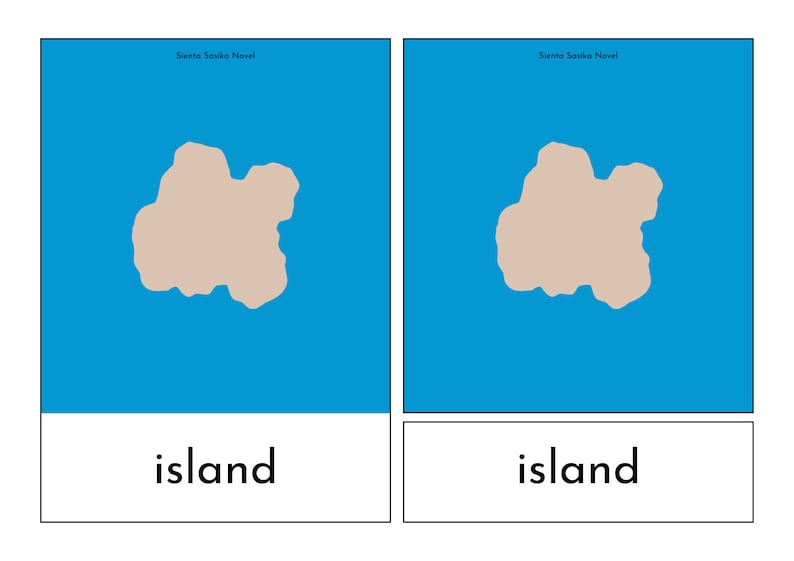 LAND and WATER FORMS Montessori 3 Parts Card - Etsy