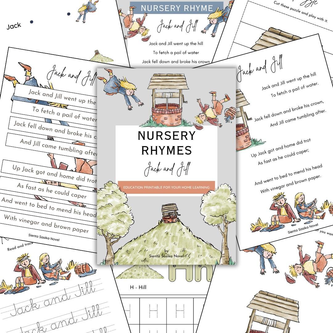 NURSERY RHYMES: Jack and Jill Activity Worksheet, Nursery Rhymes Card ...