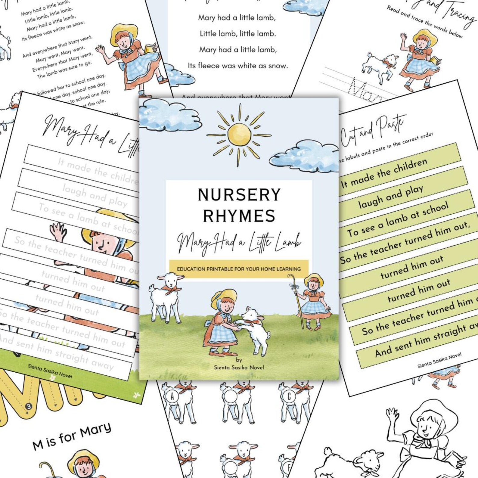 NURSERY RHYMES: Mary Had a Little Lamb, Activity Worksheet, Nursery ...