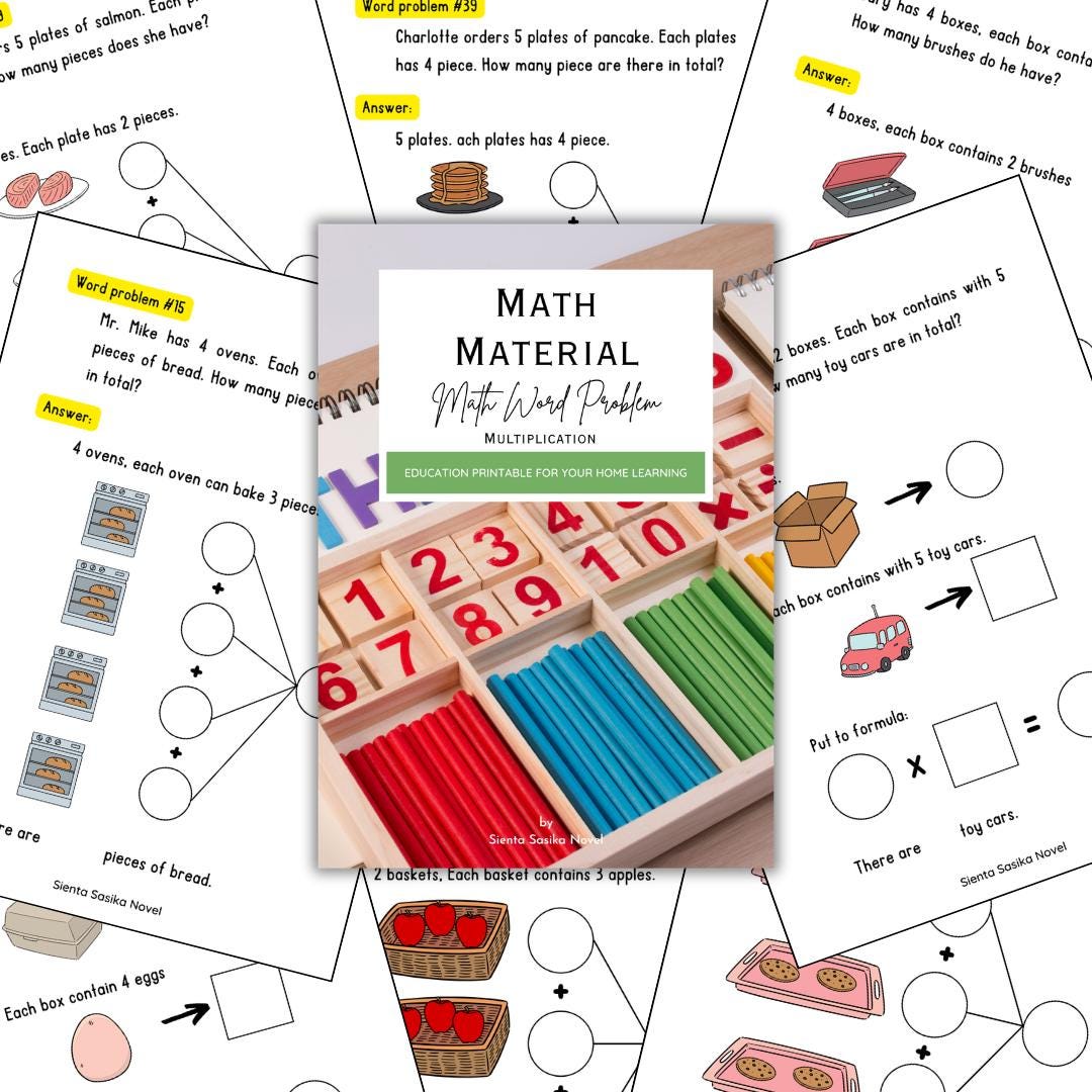 MATH MATERIAL: Multiplication Math Word Problem, Total 500 ...
