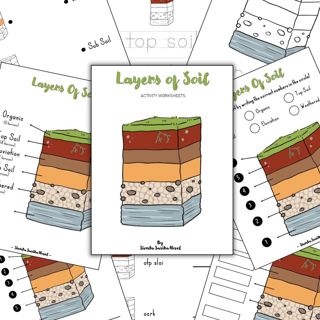 SOIL LAYERS: Montessori 3 Parts Card and 52 Pages Worksheet | Soil ...
