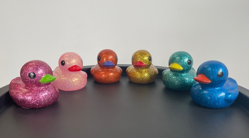1 X 10cm Glitter Ducks Fun Gift, Wedding Favour, Duck Race Etc. Bright ...