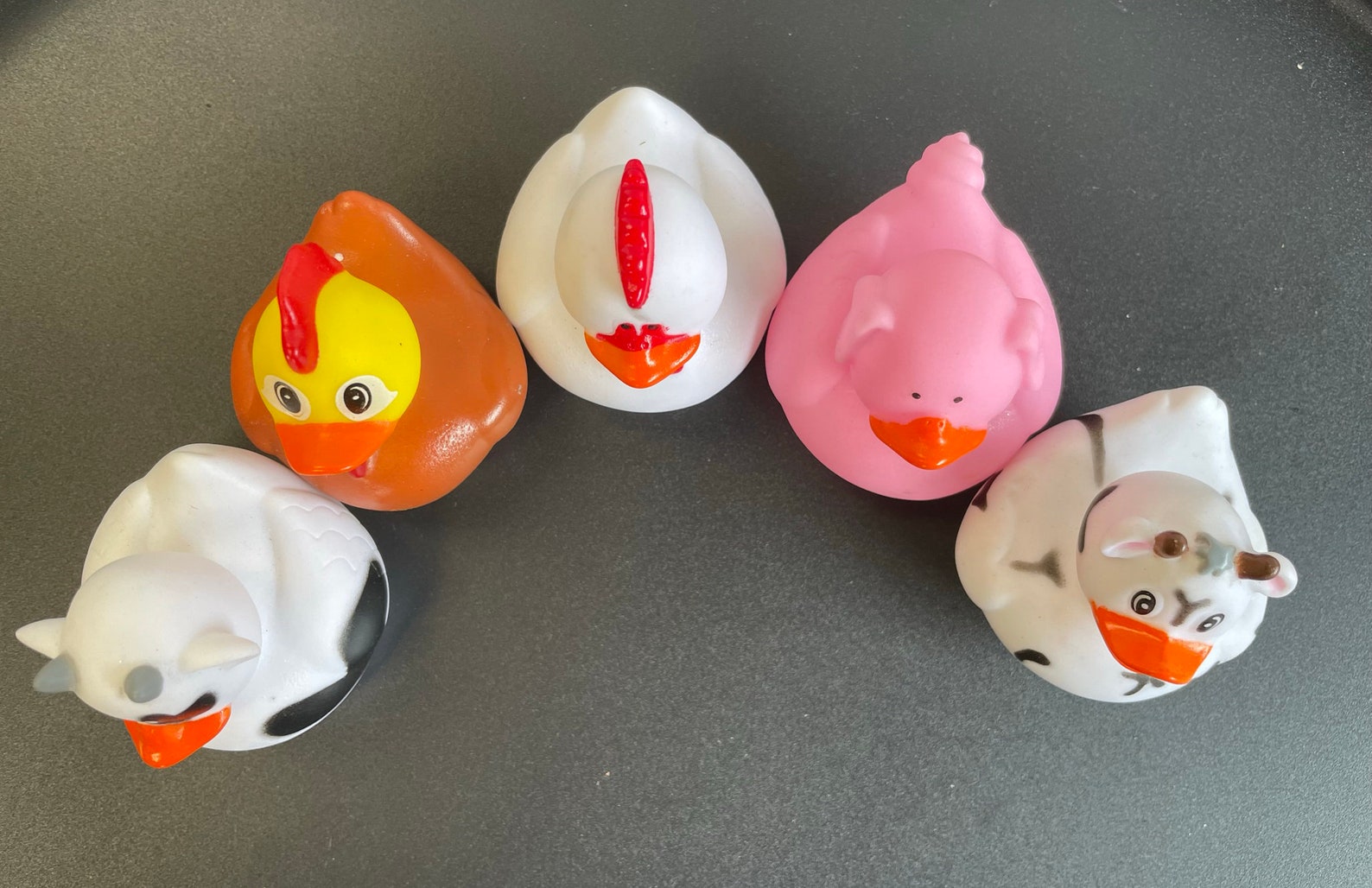 Farmyard 5 X Mini Rubber Duck Set: Fun Gift, Wedding Favour, Duck Race ...