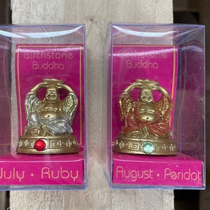 Lucky Buddha Birthstone Figure. Mini Gold Buddha Birthday Gift, Cute ...