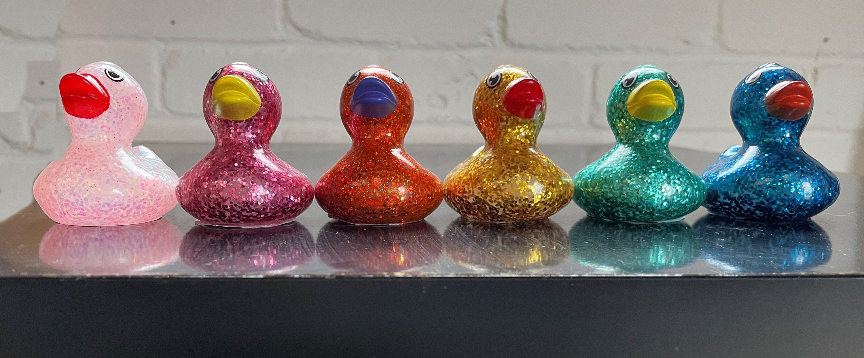 6 Mini Glitter Ducks Fun Gift Wedding Favour Duck Race Etc. - Etsy