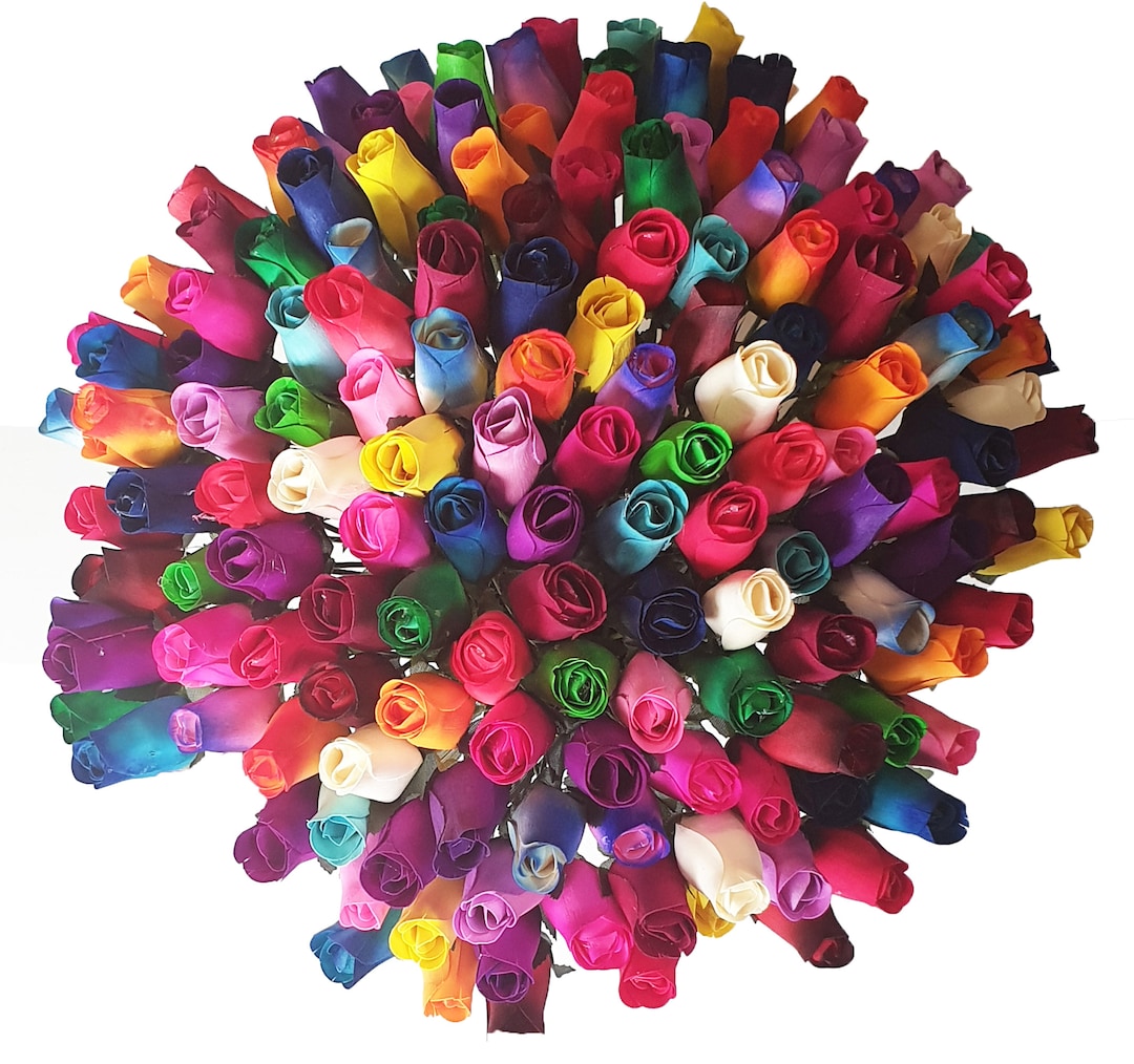 100 X Wooden Roses Single Stem Wooden Rose Buds Choose From Many ...