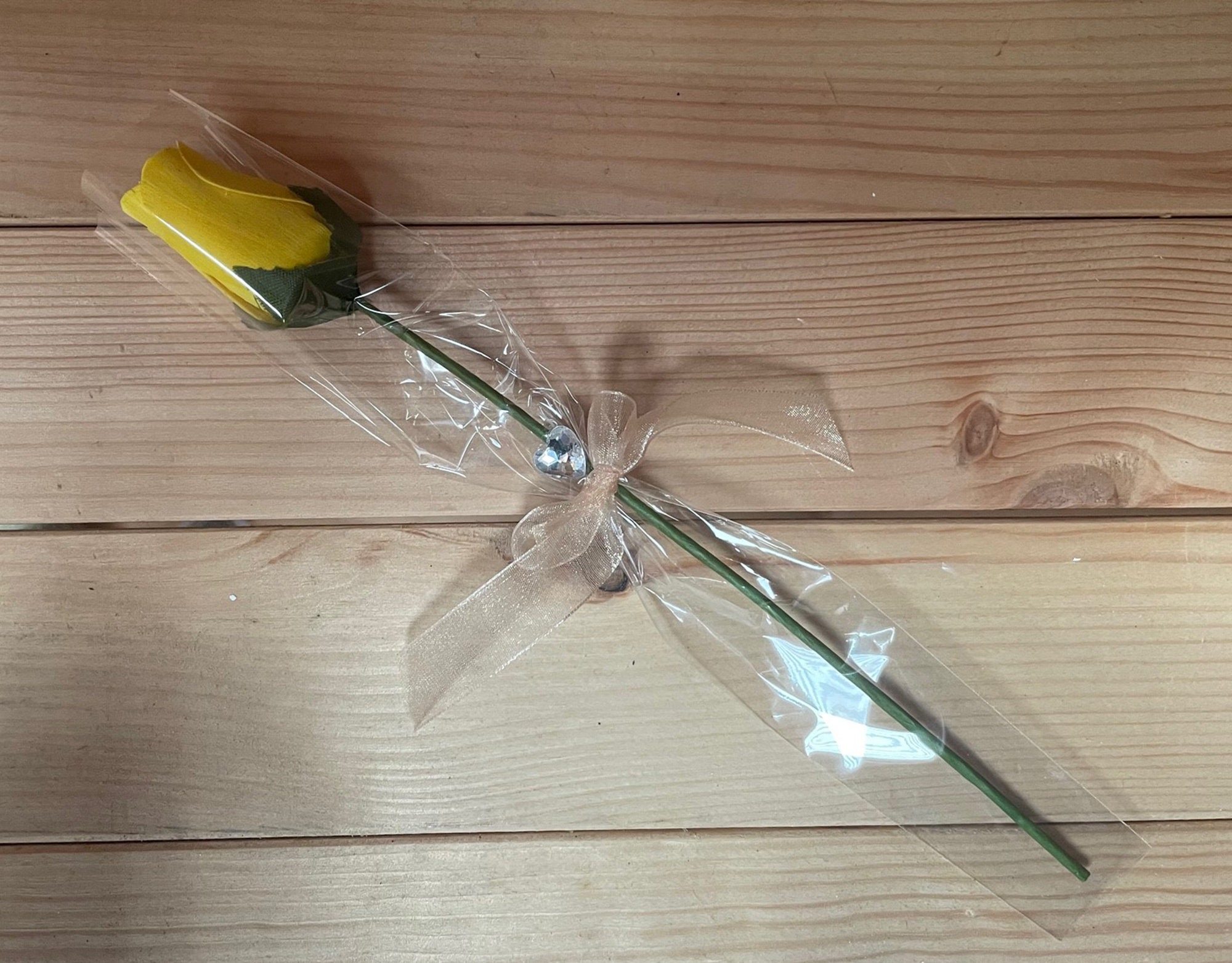 Single Wooden Rose Bud in Cellophane and Ribbon. Choose From 20 ...