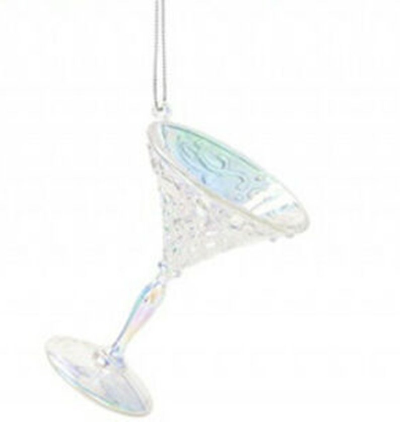 Iridescent Shimmer Hanging Wine & Cocktail Glass Christmas Tree ...