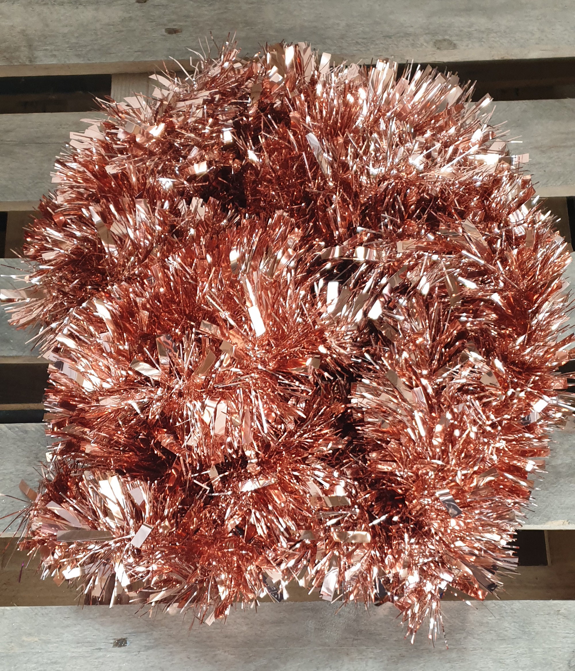 Rose Gold Tinsel Luxury Coppery Thick and Thin Tinsel 2 Metre - Etsy