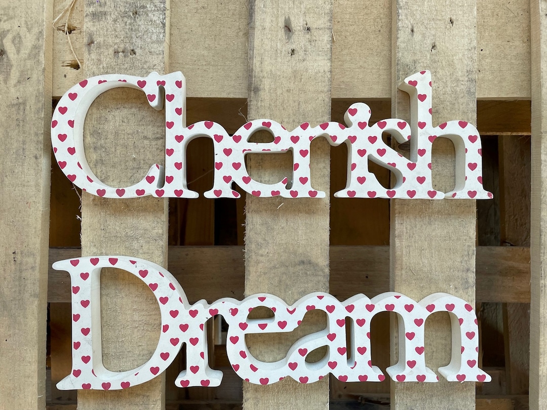 Freestanding Shabby Chic Wooden Words Sign - Choose From "dream" or ...