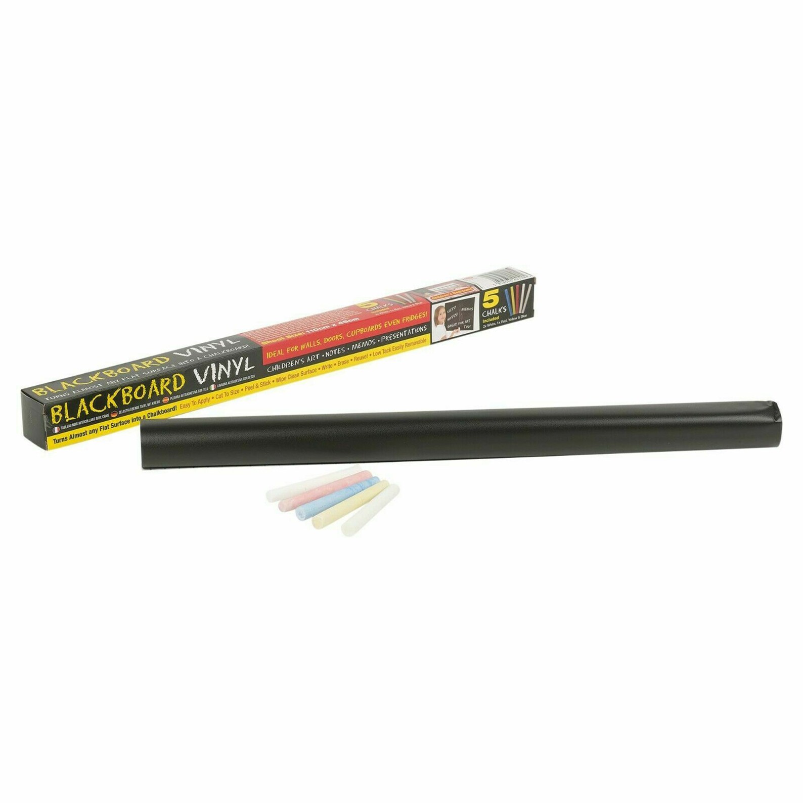 Peel and Stick 45cm X 11cm Chalkboard. Blackboard Vinyl Roll and Chalks ...
