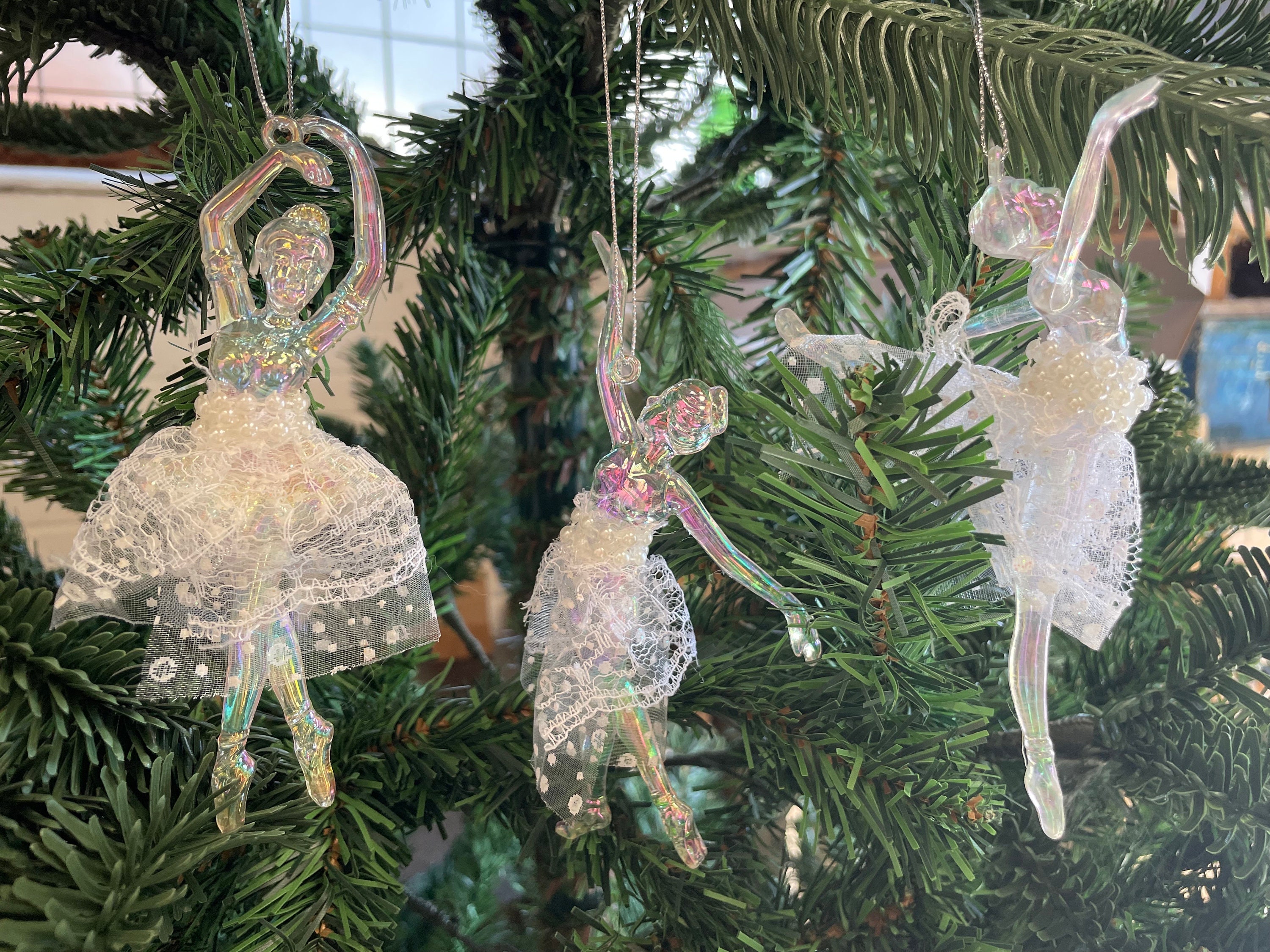 Iridescent Decoration Hanging Clear Christmas Tree Ballet Dancer Décor ...