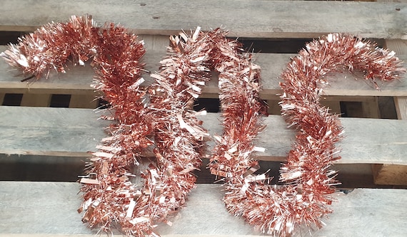Rose Gold Tinsel Luxury Coppery Thick and Thin Tinsel 2 Metre | Etsy