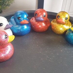 6 X 10cm Glitter Ducks Fun Gift, Wedding Favour, Duck Race Etc. Bright ...
