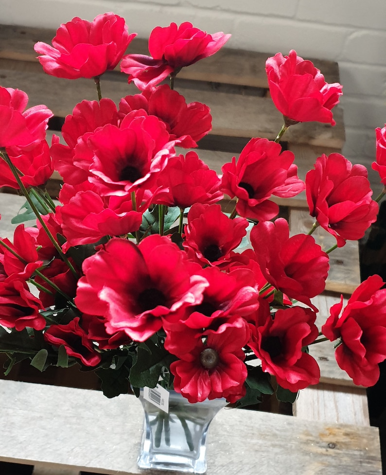 5 X RED Remembrance Day Red Artificial Wild Poppy Spray Flower - Etsy