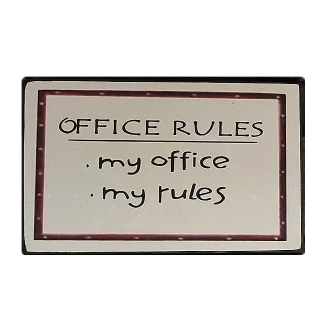 Hanging Sign "office Rules: My Office, My Rules" 25x16cm. Funny Novelty ...