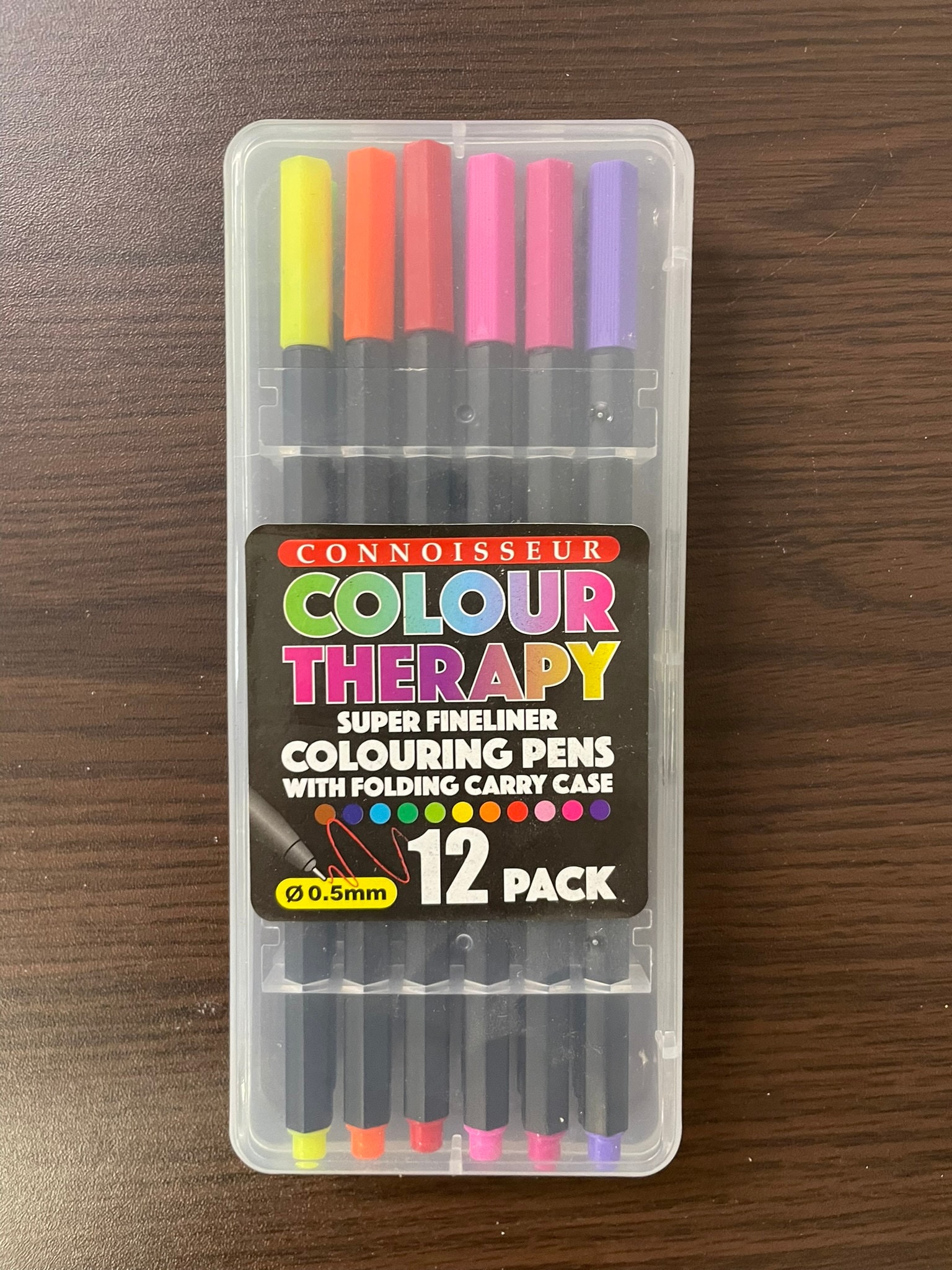 Colour Therapy 12 Brightly Coloured Fine Liners in Case. Rainbow of Colours Quality Pens. Back to School Home Office Work University Etsy