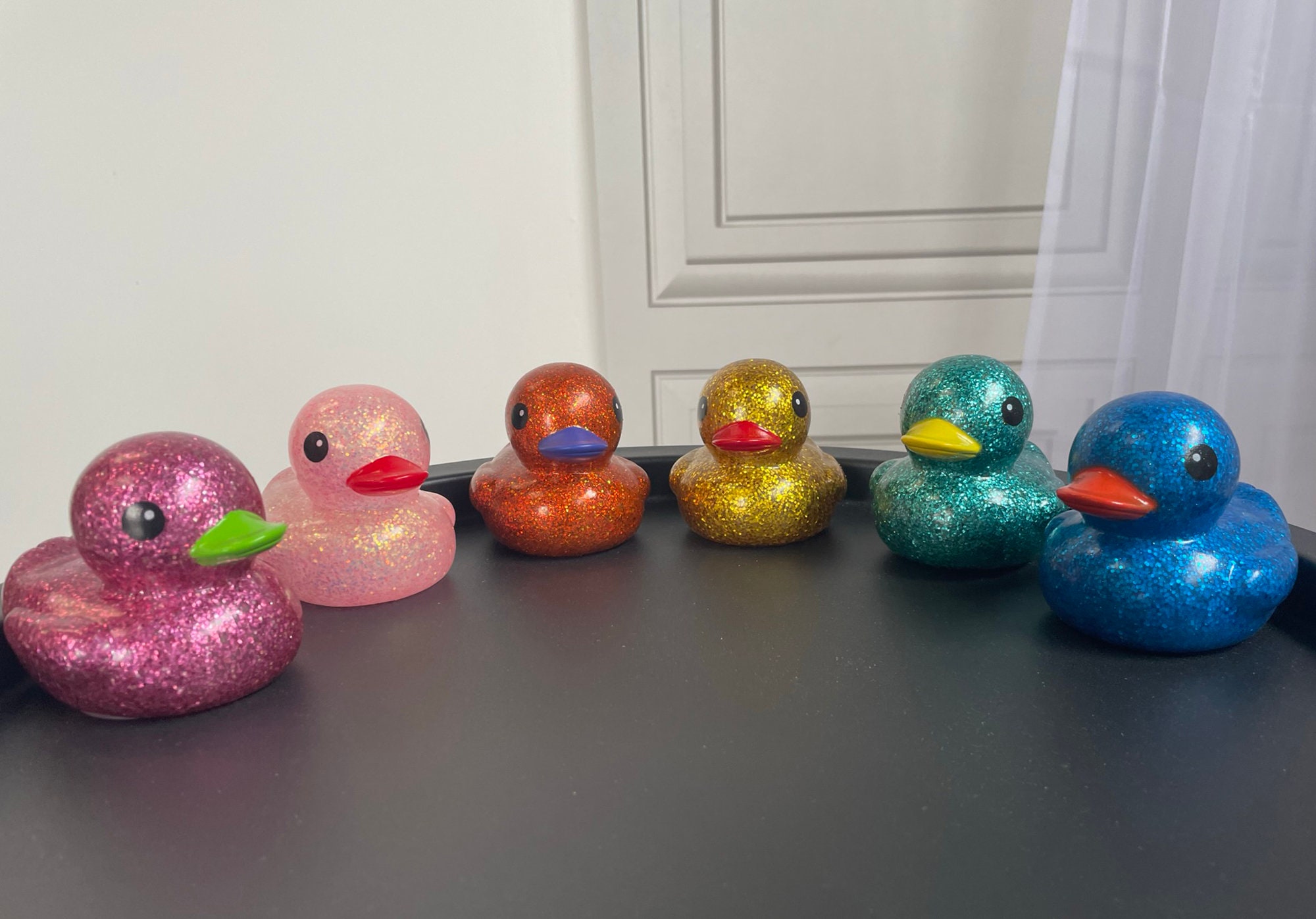 1 X 10cm Glitter Ducks Fun Gift, Wedding Favour, Duck Race Etc. Bright ...