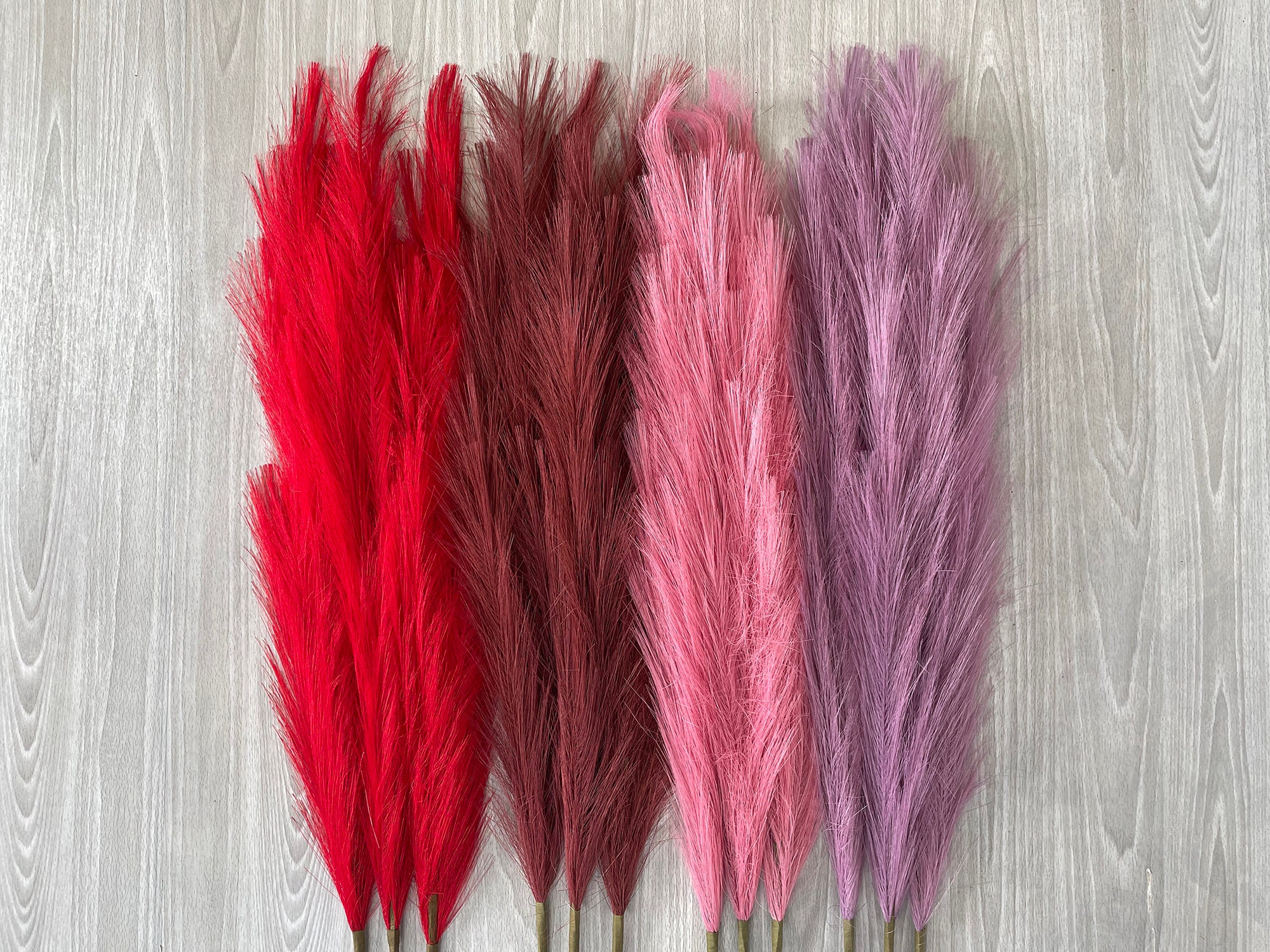 Heather Pale Purple Large Faux Pampas Grass 1-6 Stems 115cm Tall Fluffy ...