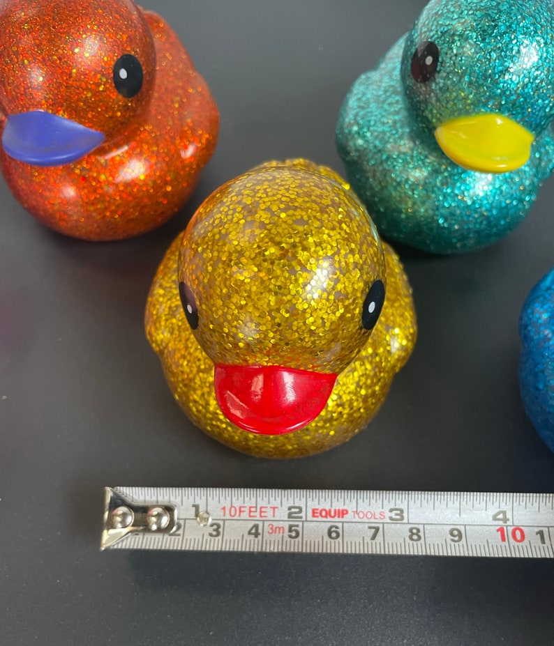 6 X 10cm Glitter Ducks Fun Gift, Wedding Favour, Duck Race Etc. Bright ...