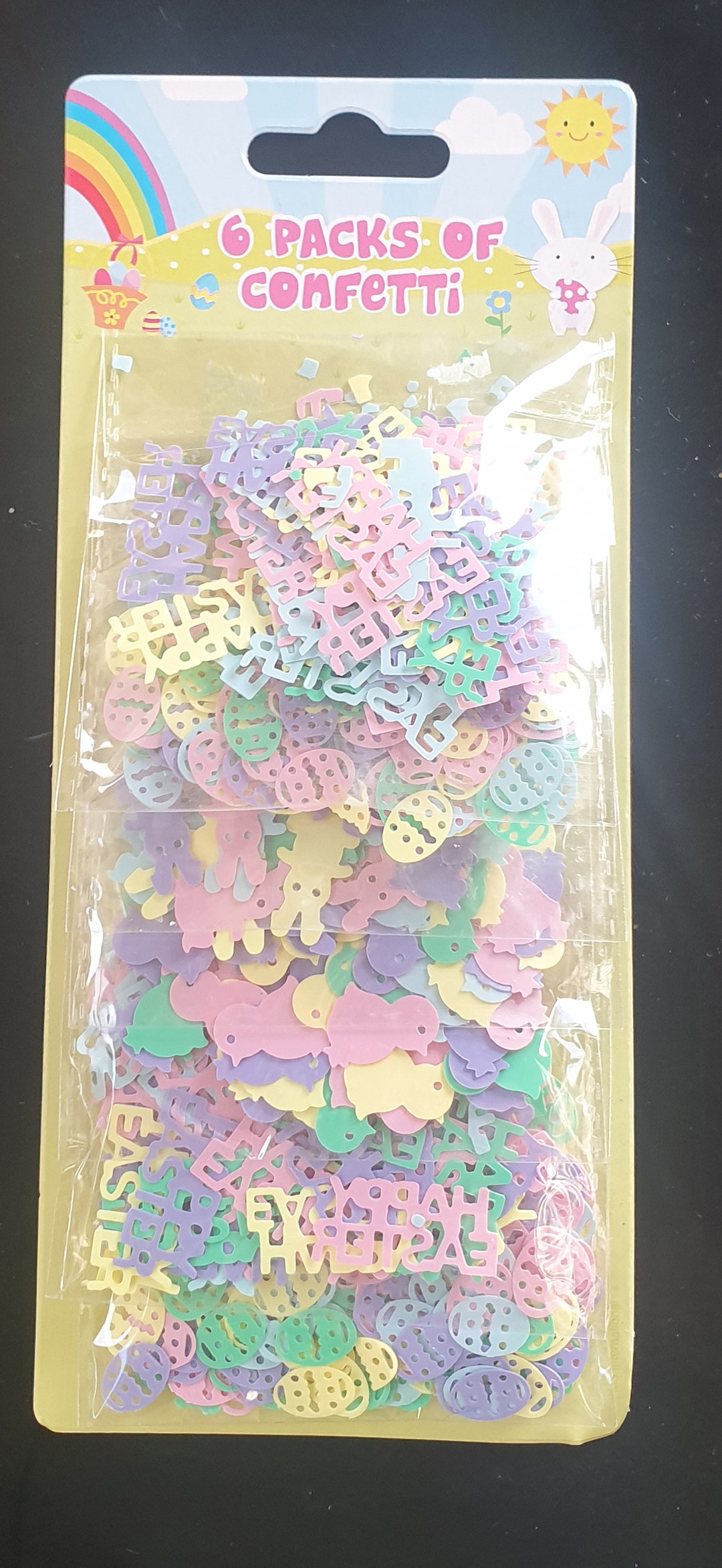 Easter Confetti Shapes -happy Easter Eggs, Bunnies and Chicks -pastel ...