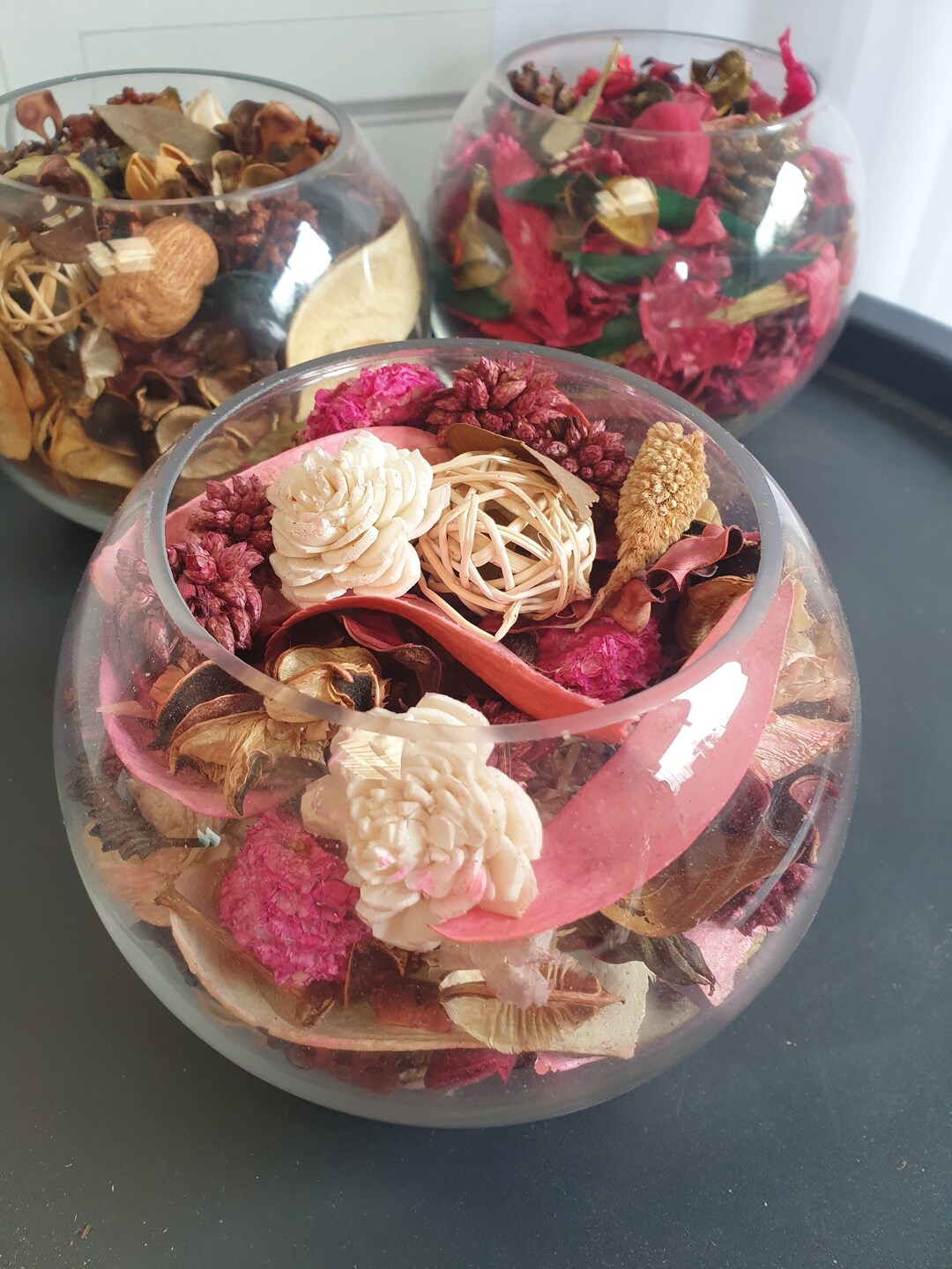 Hand Blended Potpourri in a Clear Glass Fishbowl Home Fragrance ...