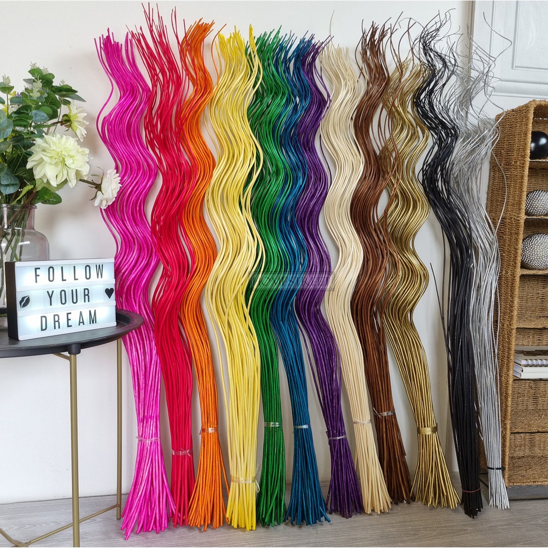 Spiral Willow Twigs Bunch, Curly Twisted Dried Dyed Vase Filler ...