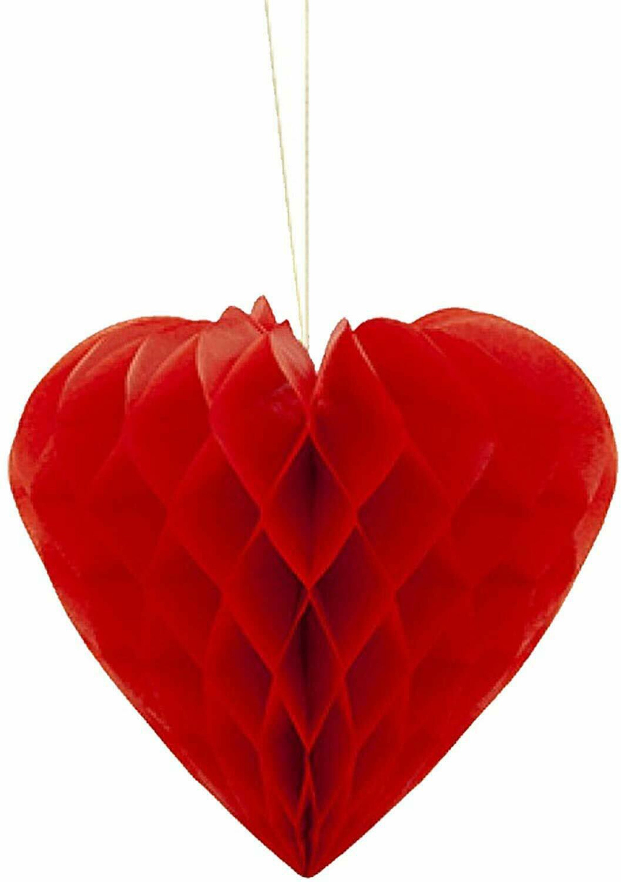 Red Love Heart Honeycomb Hanging Decoration. Paper Fold Out 3D ...