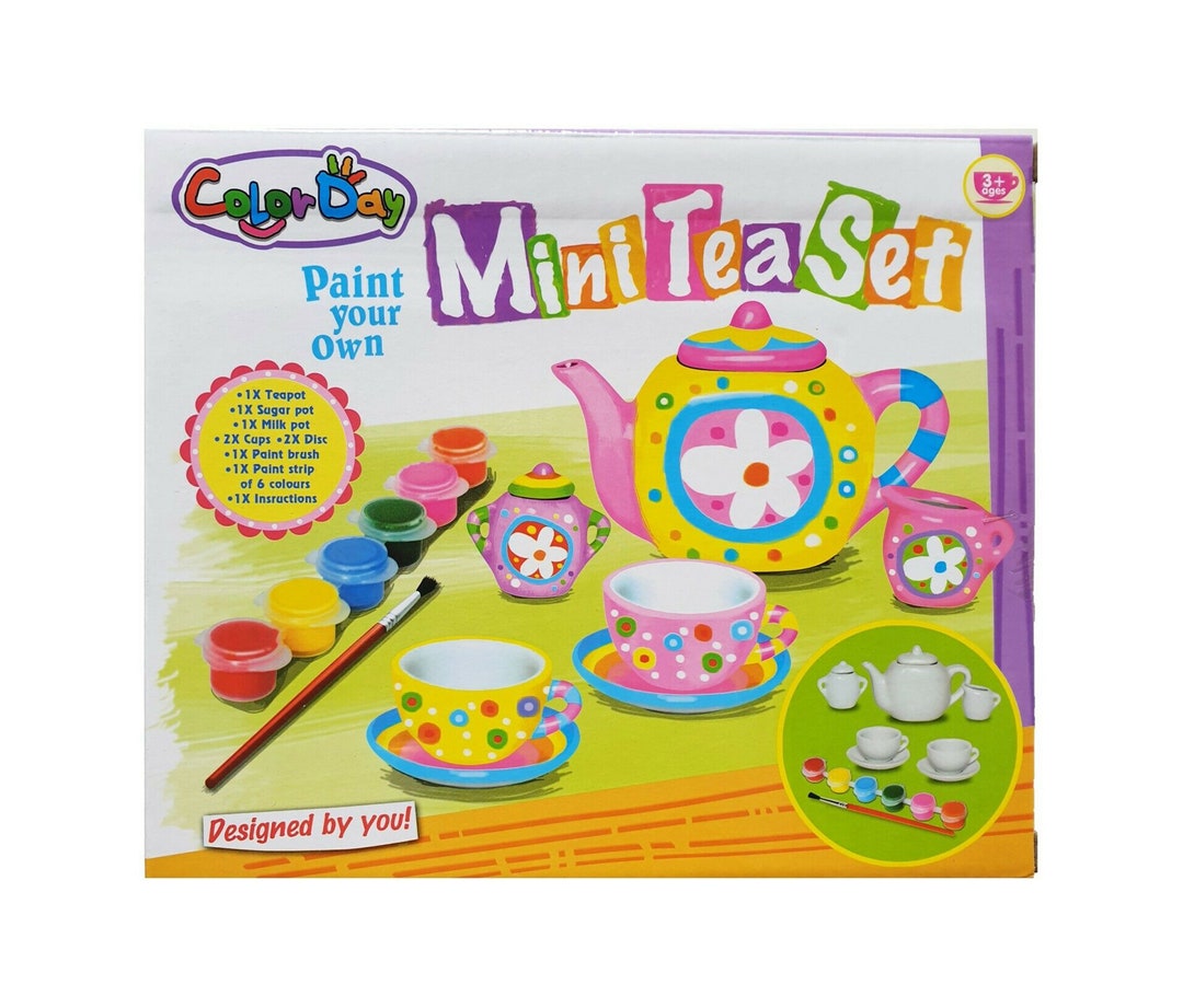 Paint Your Own Mini Tea Party Set With Brush and Paints. Rainy Day ...