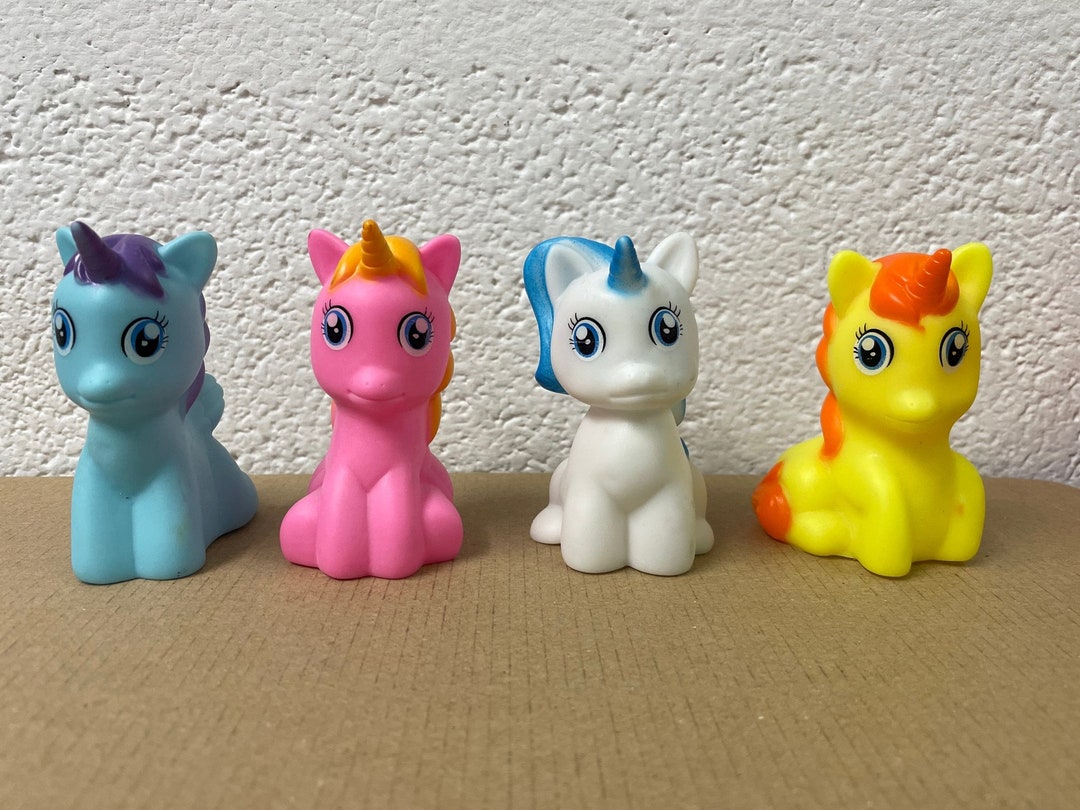 4 Mini Unicorn Pony Rubber Ducks Fun Gift, Wedding Favour, Party Favour ...