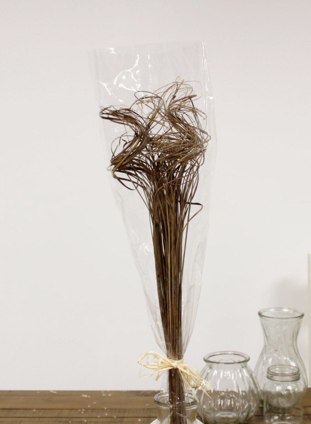 Curly Ting Exotic Wooden Flower Bunch in Light Brown 63cm 60-70 Dried ...