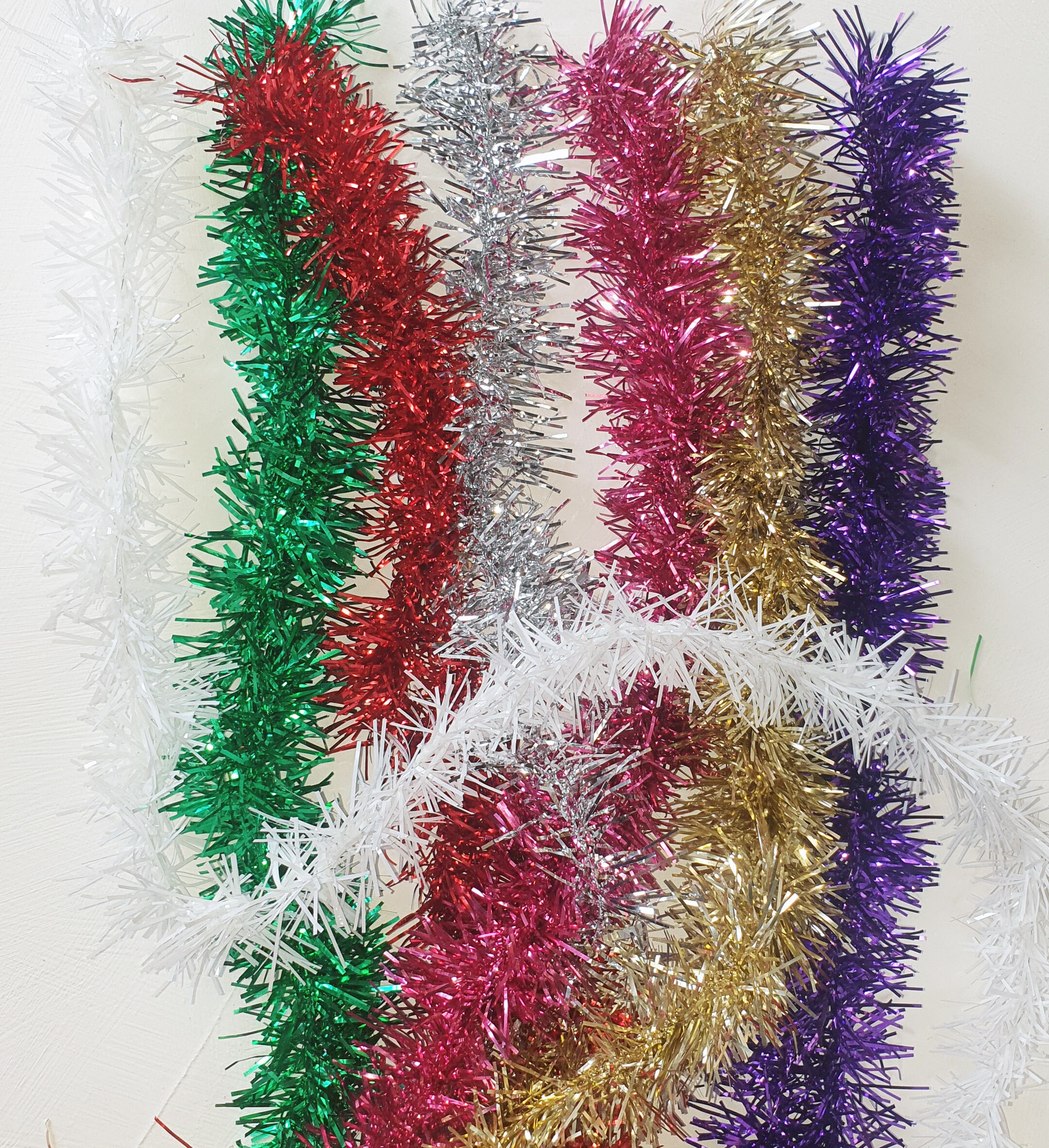 50ft Very Long Thin Tinsel for Craft Christmas Decoration Wreaths ...