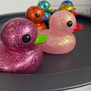 1 X 10cm Glitter Ducks Fun Gift, Wedding Favour, Duck Race Etc. Bright ...