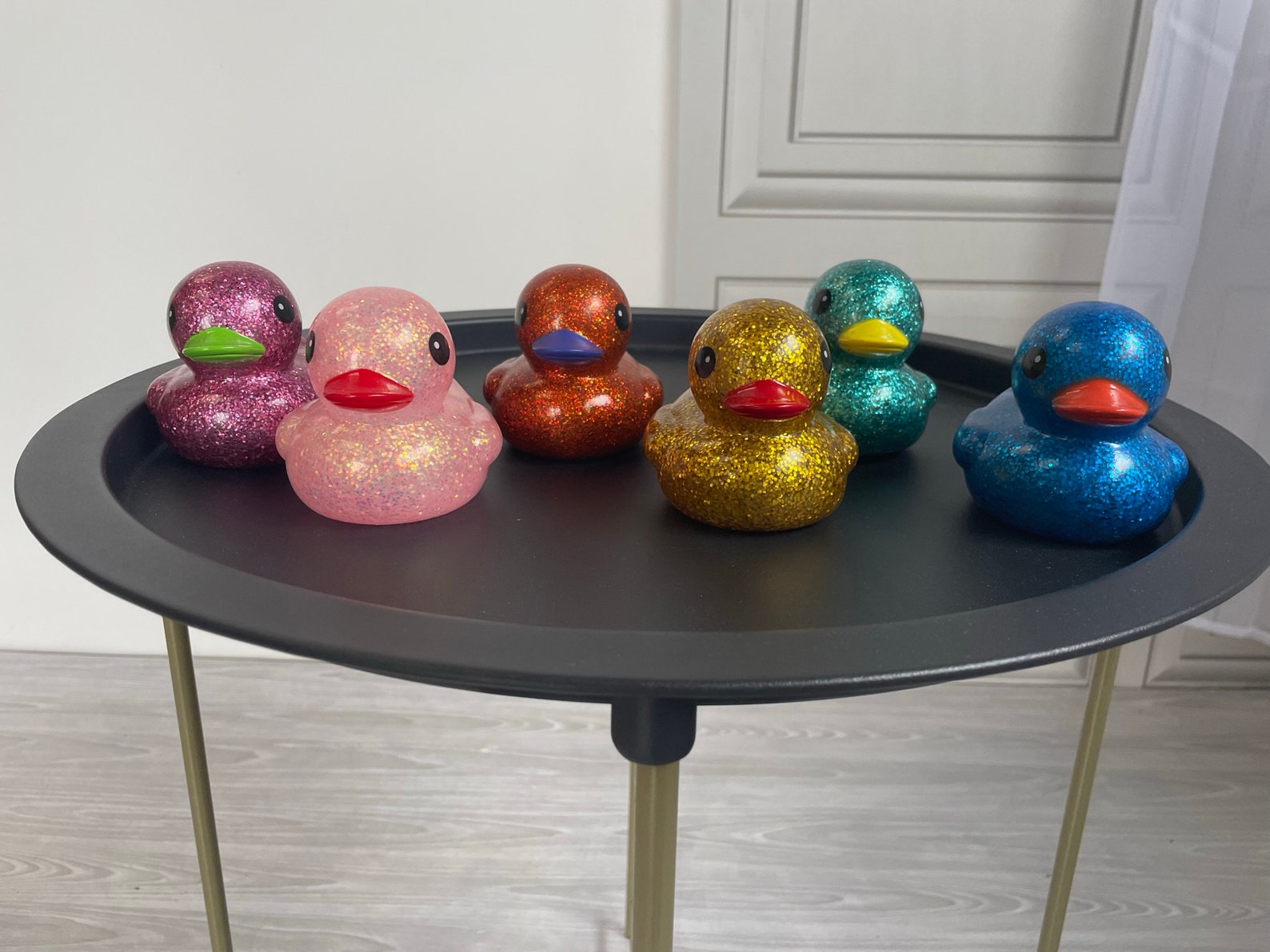 1 X 10cm Glitter Ducks Fun Gift, Wedding Favour, Duck Race Etc. Bright ...