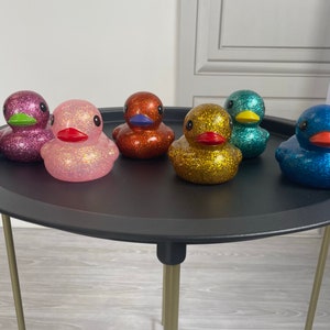 1 X 10cm Glitter Ducks Fun Gift, Wedding Favour, Duck Race Etc. Bright ...