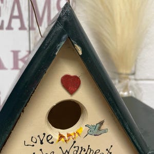 Vintage Wooden Hand Painted Bird Box “love Builds the Warmest Nests ...