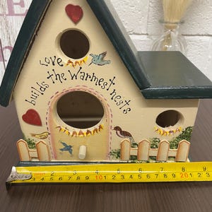 Vintage Wooden Hand Painted Bird Box “love Builds the Warmest Nests ...