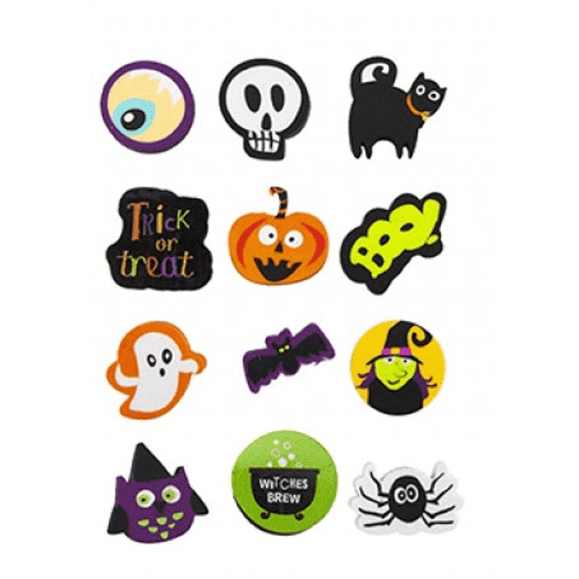 Halloween Theme Erasers and Pencil Toppers, Spooky Fun Cute Mini Gifts ...