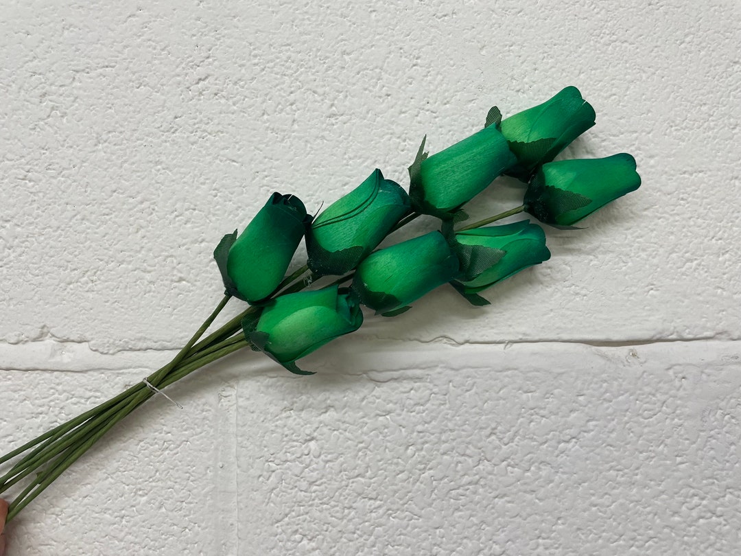 Green Dark Green Tip Wooden Roses- Choose 8, 50, or 100 -single Rose ...